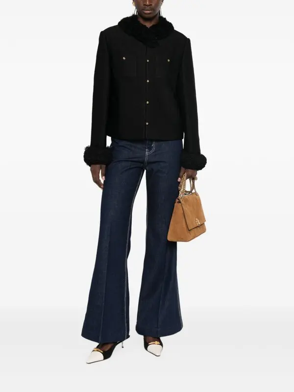 Celine Fringed Wool Blend Jacket