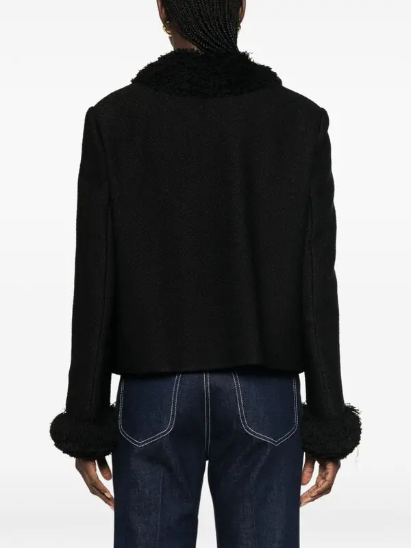 Celine Fringed Wool Blend Jacket