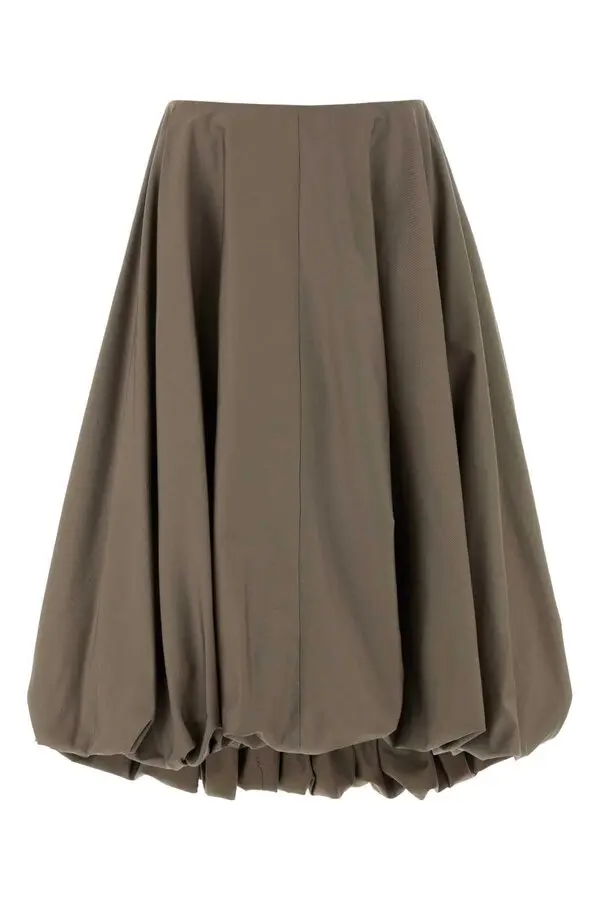 Balenciaga Mud Gabardine Skirt - Brown