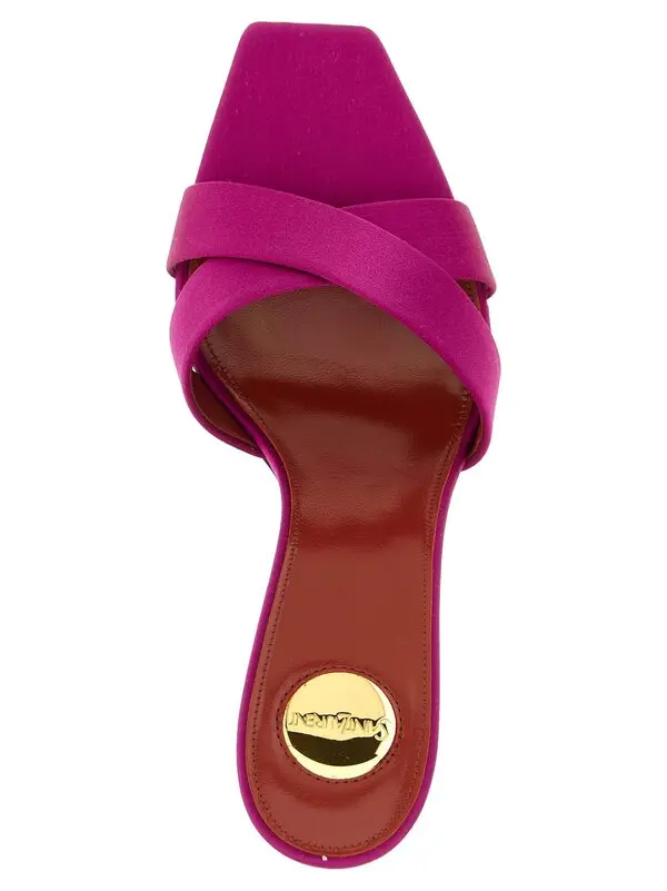 Saint Laurent Opyum Satin Mules - Pink