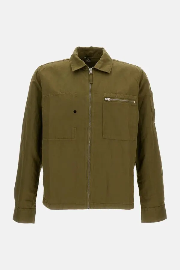 C.P. COMPANY Oversized Organic Gabardine Zip-up Shirt - Multicolor
