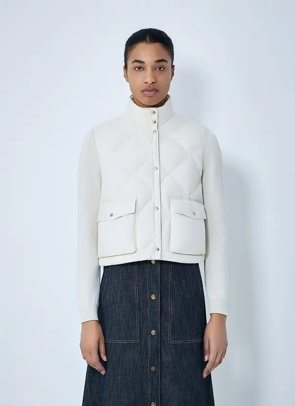 Moncler Diamond-quilted Gilet - White