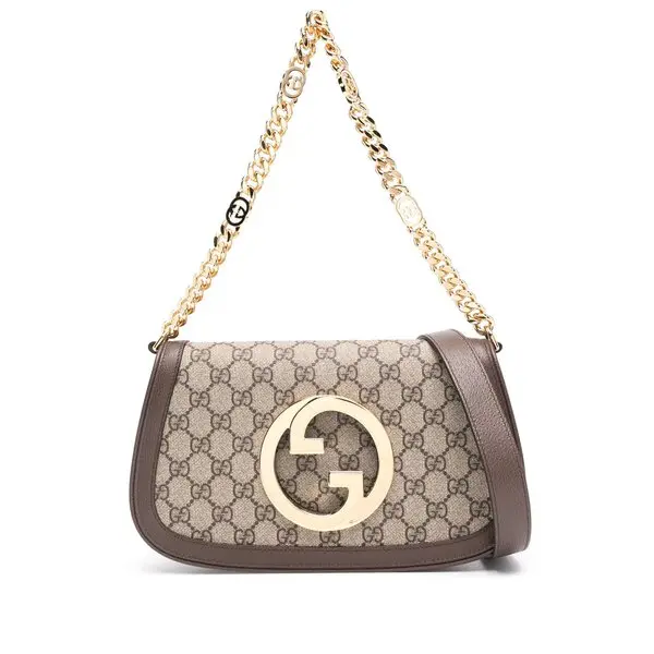 Gucci Gg Supreme Canvas And Calf Leather Shoulder Bag - Cream
