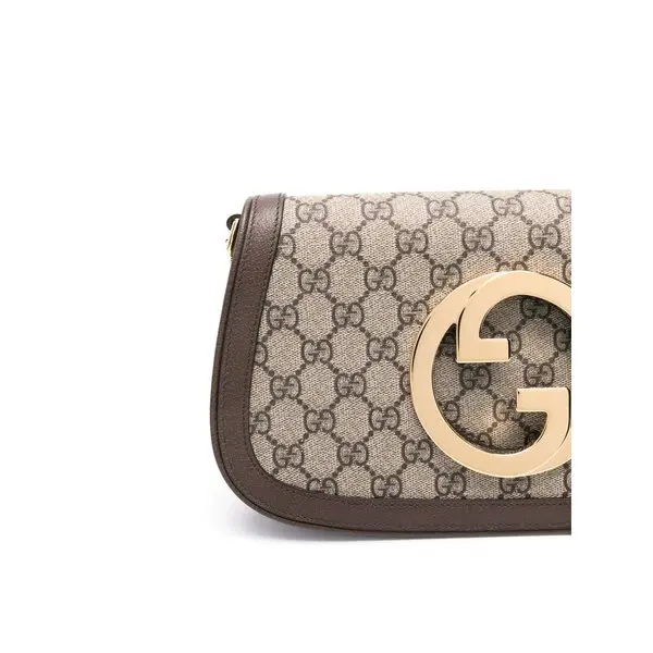 Gucci Gg Supreme Canvas And Calf Leather Shoulder Bag - Cream