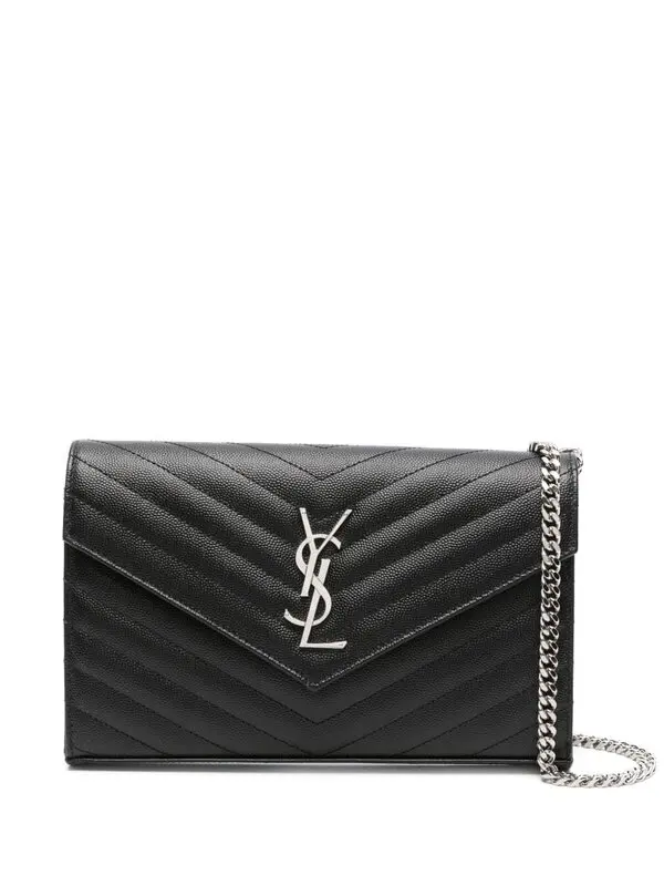Saint Laurent Cassandre Leather Wallet On Chain - Multicolor
