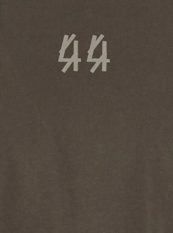 44 LABEL GROUP Grey Crew Neck T-shirt With Maxi Logo On The Back In Cotton For - Gray
