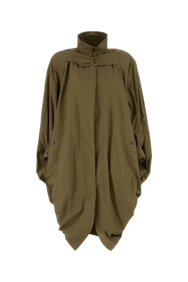 Chloé Olive Poplin Overcoat - Green