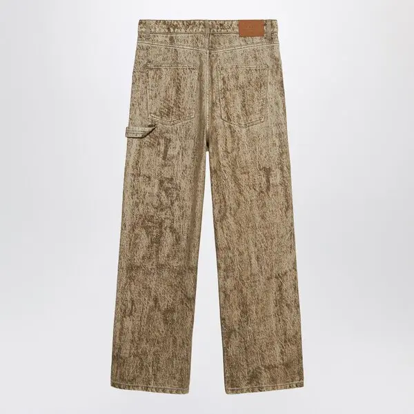 1989 STUDIO Camouflage Denim Flock Carpenter Pants - Cream