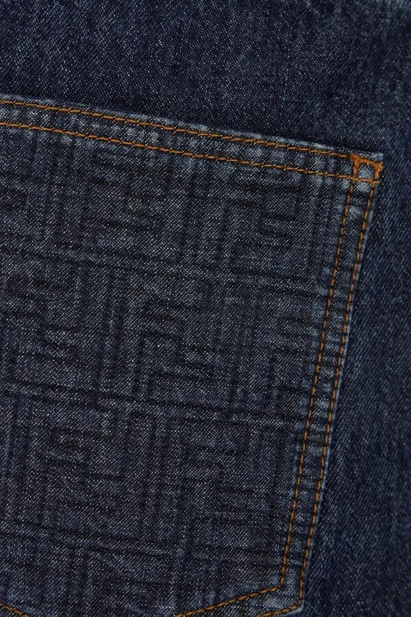 Fendi Monogram Straight Leg Jeans - Multicolor