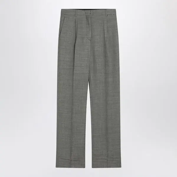Prada Wide Grey Trousers In Wool