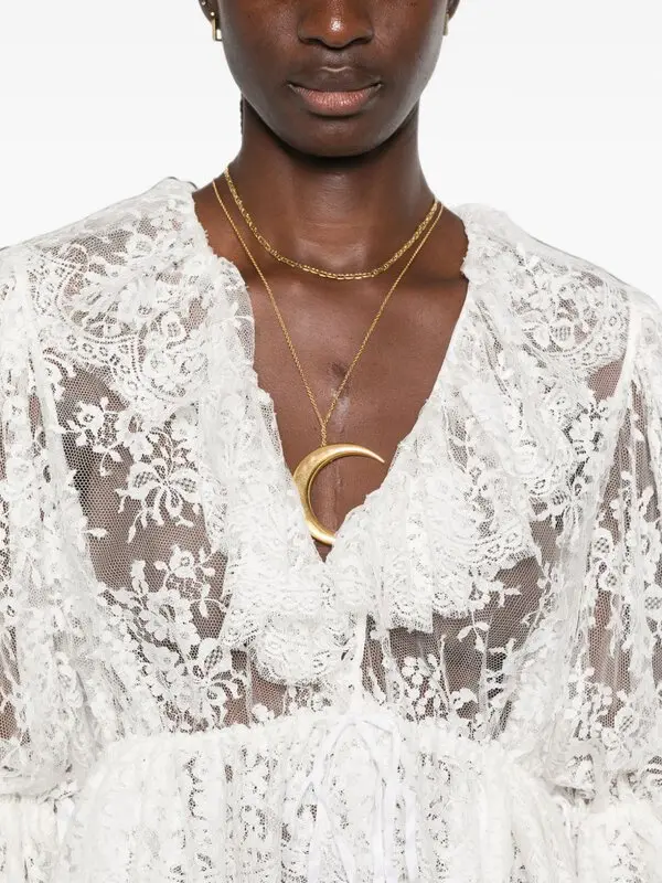 Chloé Embroidered Lace Crop Blouse - Multicolor