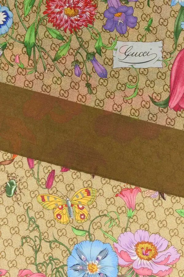 Gucci Printed Wool Blend Foulard - Multicolor