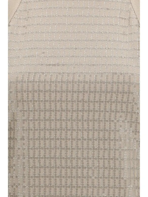 Brunello Cucinelli Top In Cotton With Luminous Embroidery - Cream