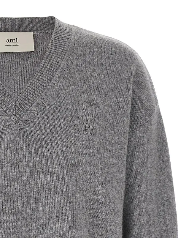 AMI Paris Puff Logo Patch Sweater