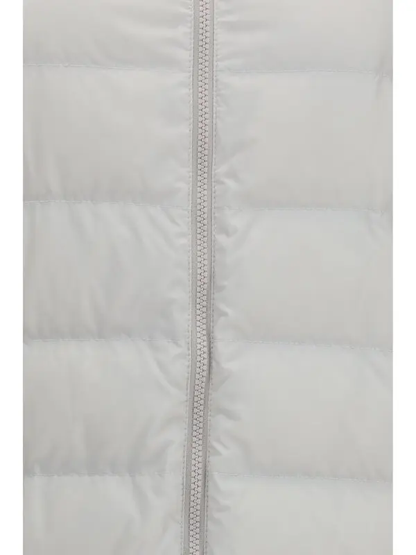 Brunello Cucinelli Long Monili Chain Puffer Jacket - Gray