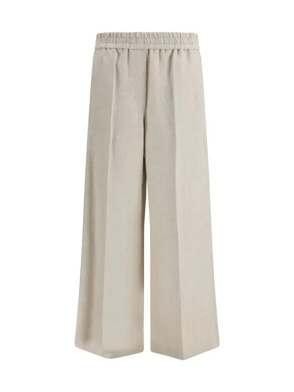 Brunello Cucinelli Elasticated-waistband Pants - Cream