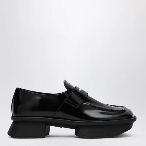 Prada Brushed Leather Moccasins Equal - Black