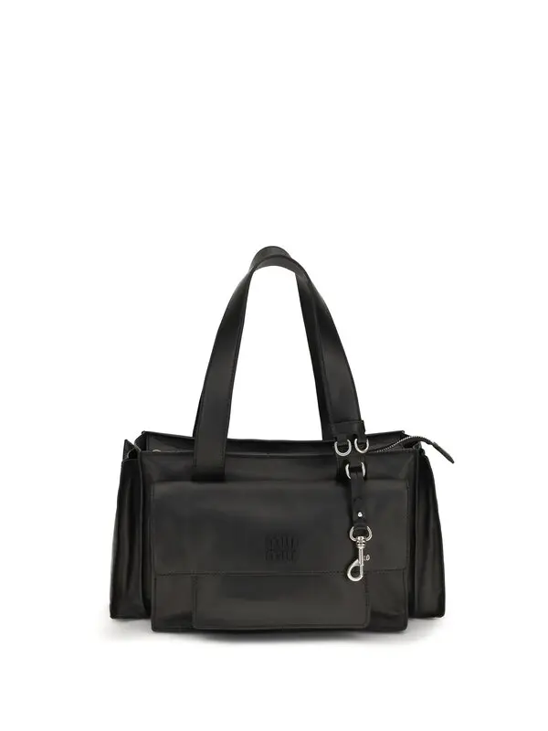 Miu Miu Utilitaire Leather Shoulder Bag - Brown
