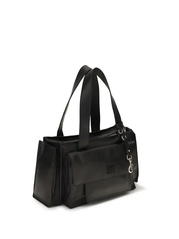 Miu Miu Utilitaire Leather Shoulder Bag - Brown