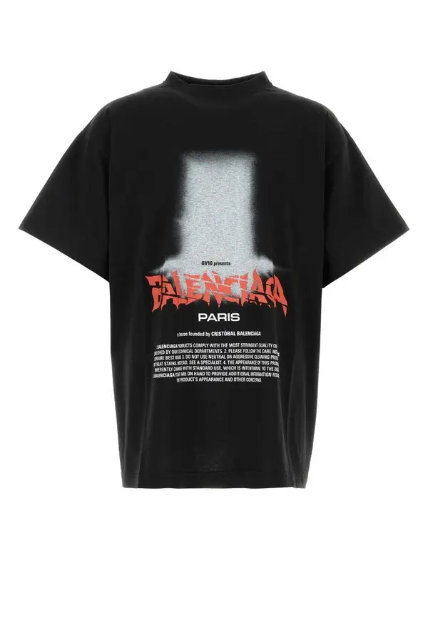 Balenciaga Cotton Oversize T-shirt - Black