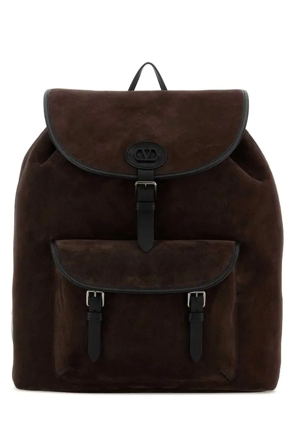 Valentino Garavani Dark Suede Backpack - Brown