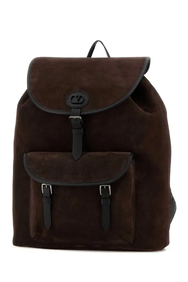 Valentino Garavani Dark Suede Backpack - Brown