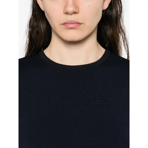 Max Mara Embossed Detail Knit Top - Blue