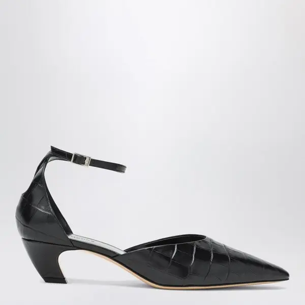 Le Monde Beryl Victoria Decollete With Crocodile Print - Black