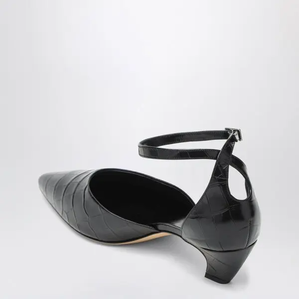 Le Monde Beryl Victoria Decollete With Crocodile Print - Black
