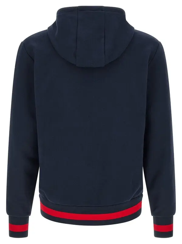 Kiton Cotton Tracksuit With Contrast Bands And Logo Embroidery