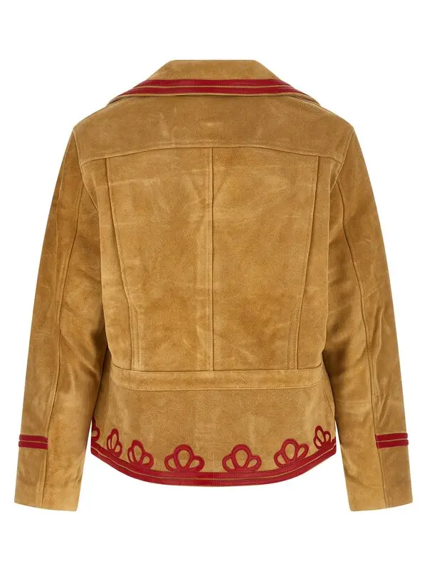 BODE Trefoil Suede Jacket - Cream