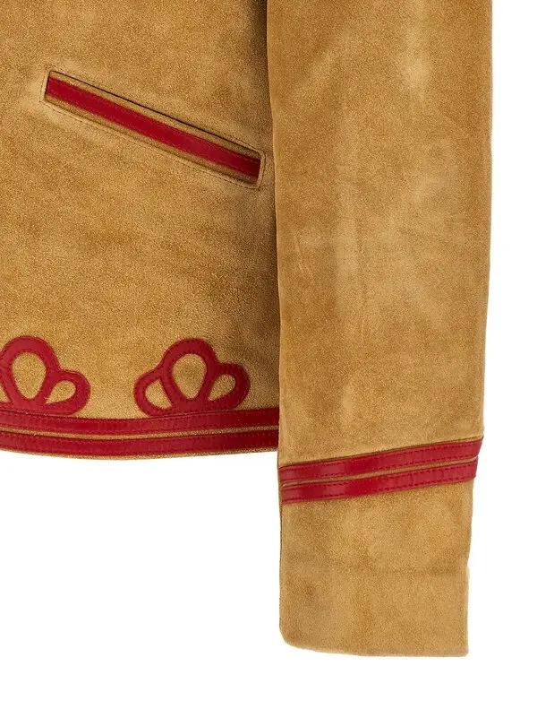 BODE Trefoil Suede Jacket - Cream