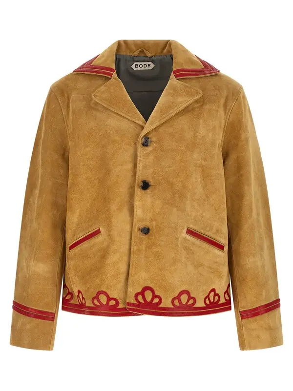 BODE Trefoil Suede Jacket - Cream