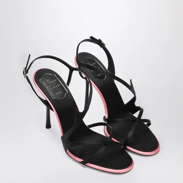 ROGER VIVIER Satin Heeled Sandals - Black