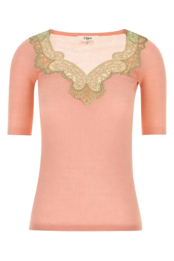 Chloé Wool T-shirt - Pink