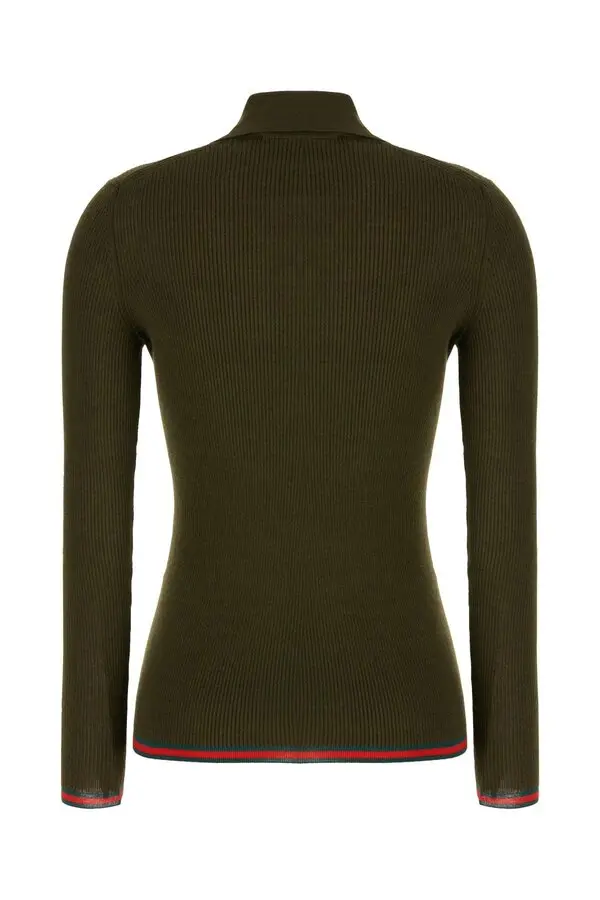 Gucci Ribbed Knit Polo Shirt - Multicolor