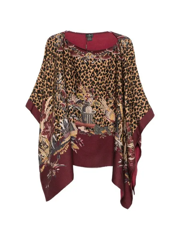Etro Wool Blend Poncho