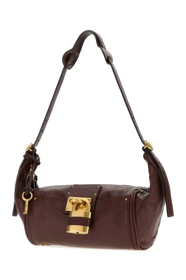 Chloé Burgundy Leather Paddington Shoulder Bag - Red