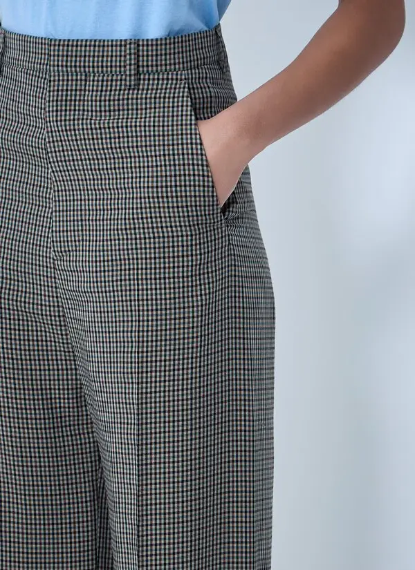 Balenciaga Houndstooth Tailored Trousers - Green