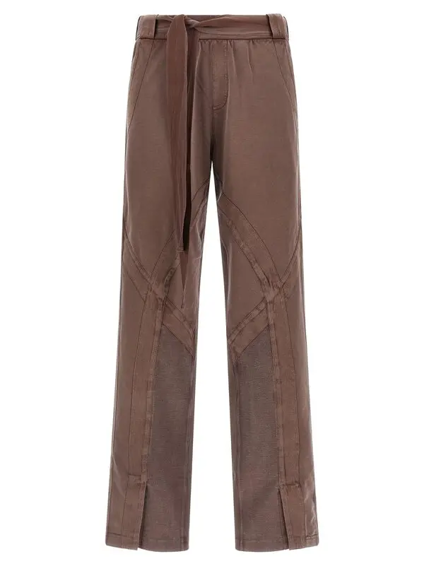 Attico Front Split Pants - Brown