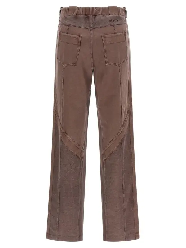 Attico Front Split Fleece Pants - Brown