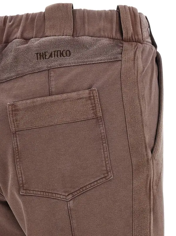 Attico Front Split Fleece Pants - Brown