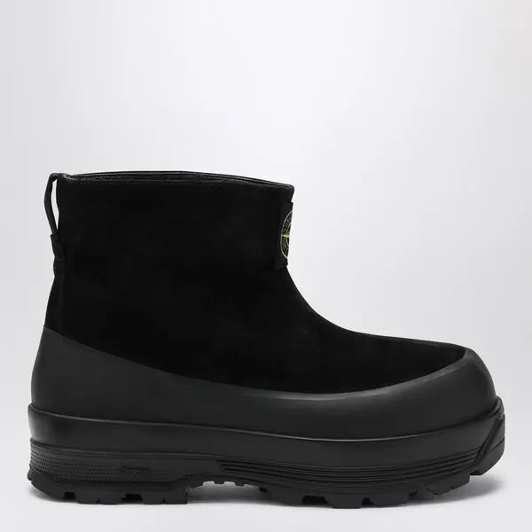 Stone Island Suede Ankle Boot With Logo