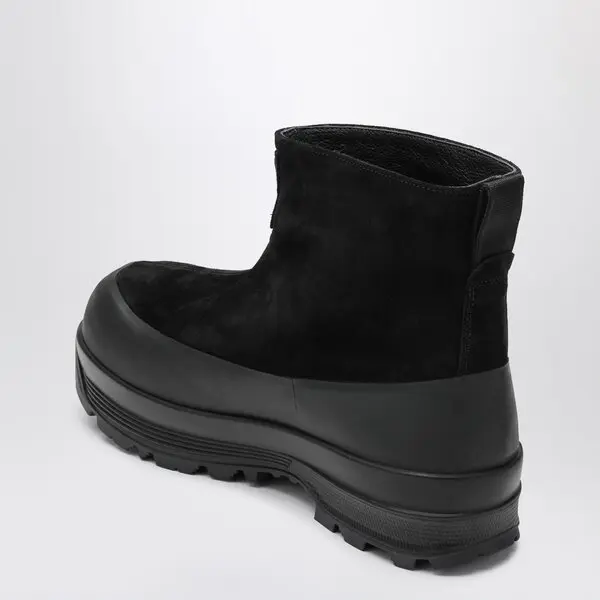 Stone Island Suede Ankle Boot With Logo