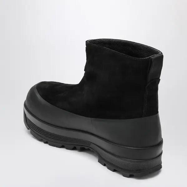 Stone Island Suede Ankle Boot With Logo