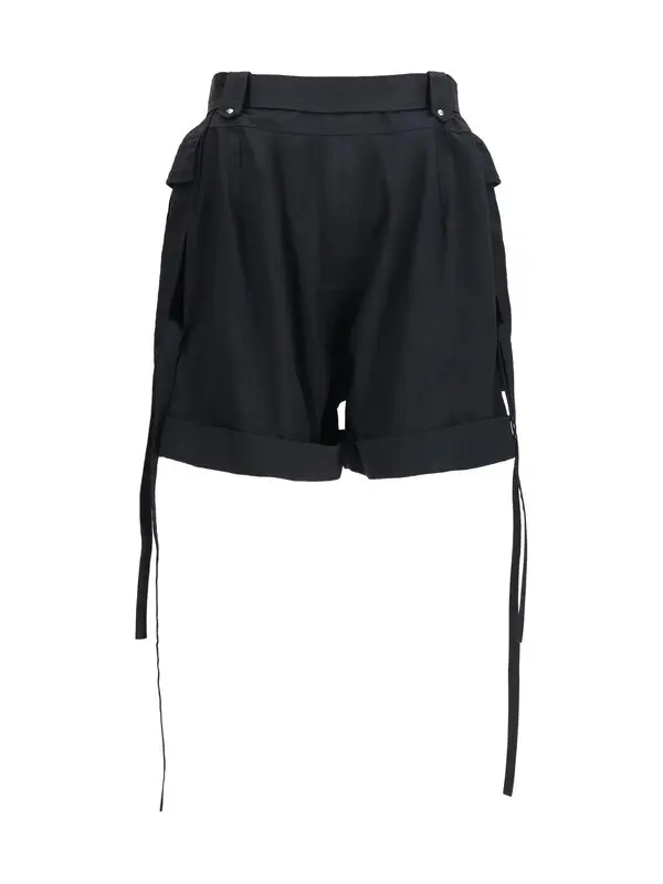 Alexander McQueen Cotton Shorts With Belt - Black