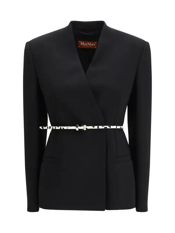 Max Mara Double-breasted Cady Jacket - Black