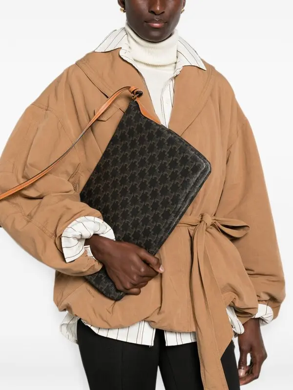 Celine Duo Triomphe Canvas Zipped Shoulder Bag