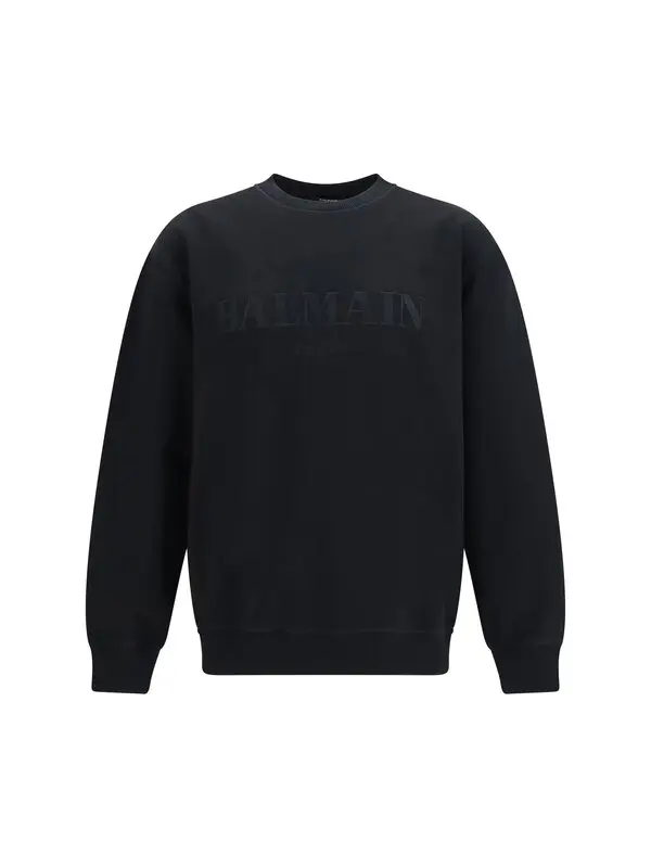 Balmain Vintage Embroidered Logo Sweatshirt - Black