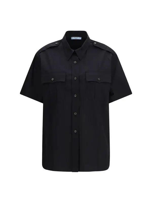 Prada Short-sleeve Poplin Shirt